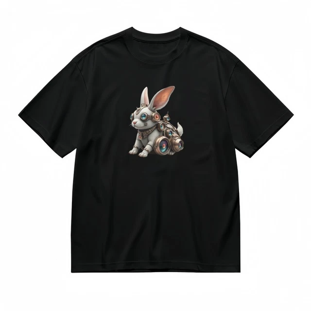 DOPASHIRT Mechanical Bunny Artwork With Pink Accent Ears Unisex S-5XL ...