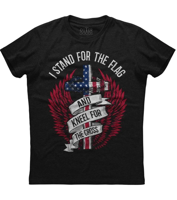 DOPASHIRT Mens American Flag I Stand For The Flag Religious Patriotic T ...