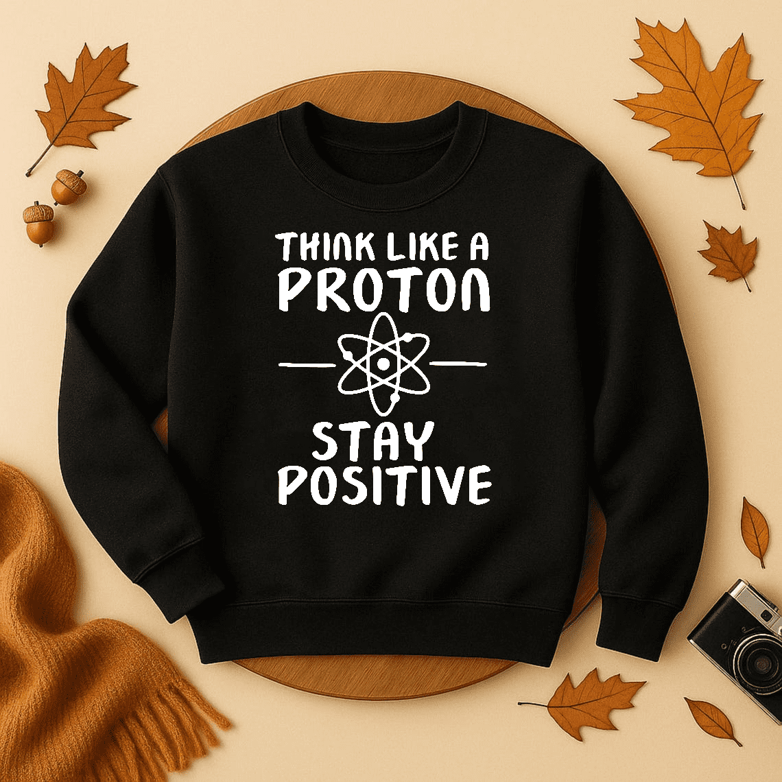 DOPASHIRT Mens Think Like A Proton - Positive Sweatshirt Mind Saying ...