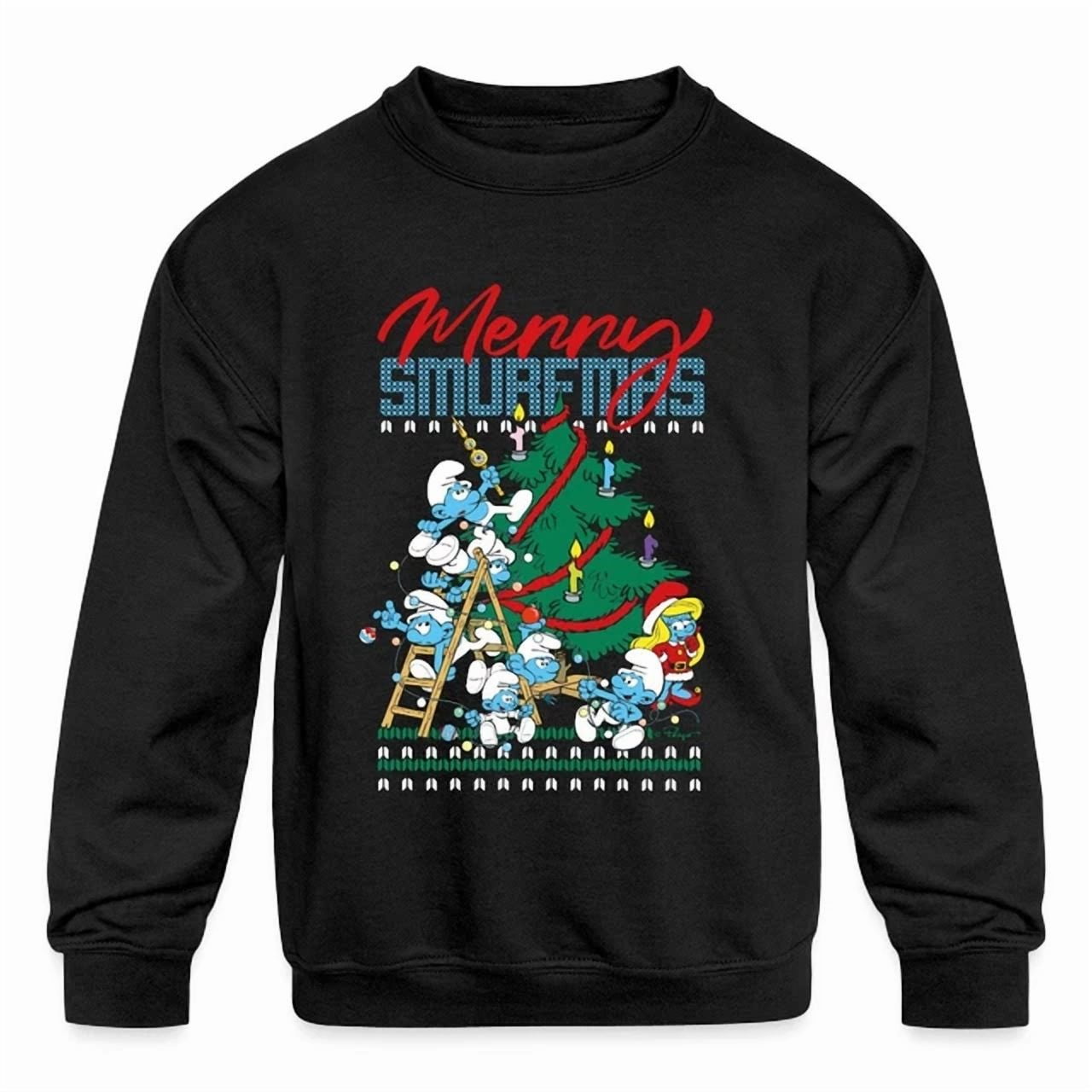 DOPASHIRT Merry Xmas With The Smurfs - Decorating Tree Festive Design ...