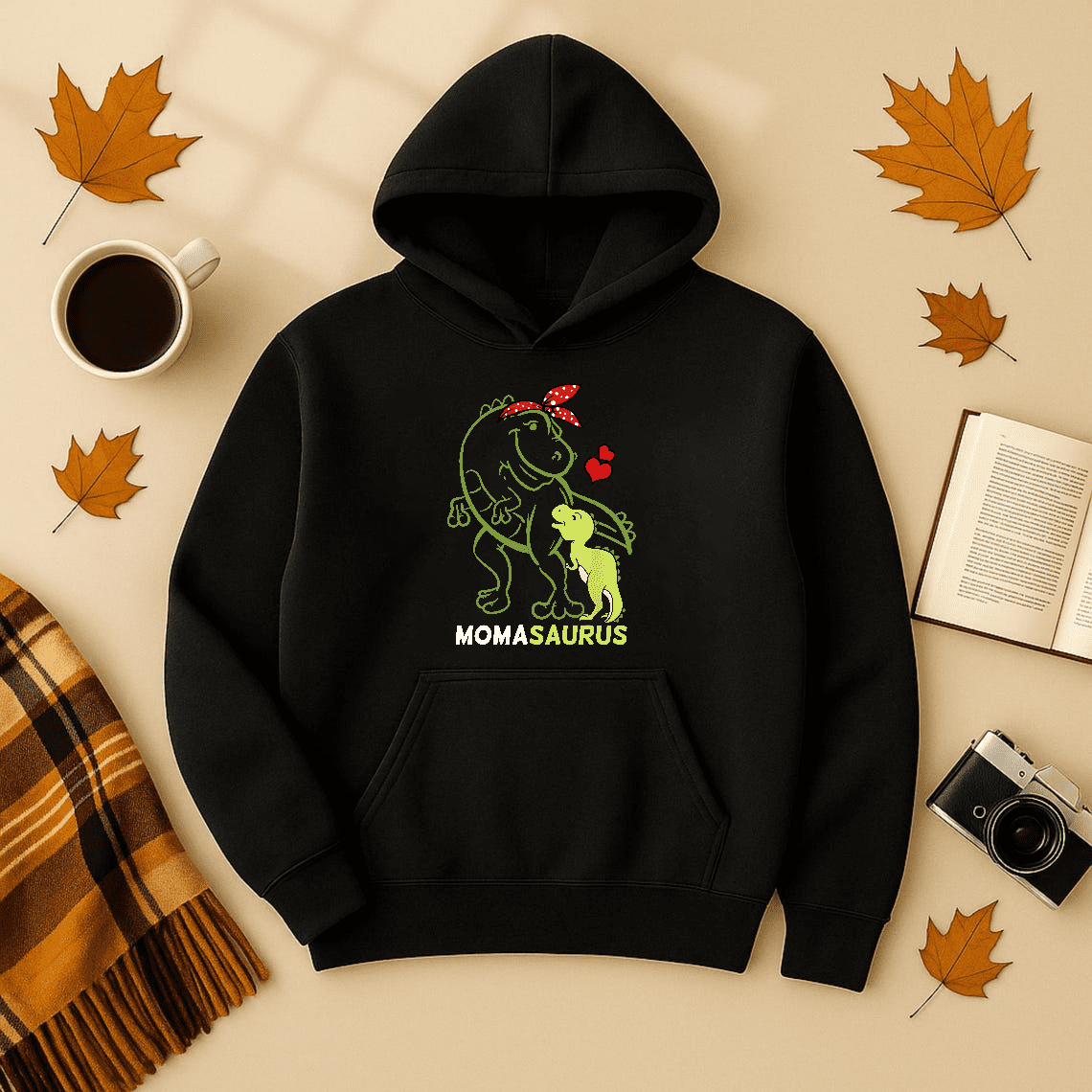 DOPASHIRT Momasaurus Moma Dinosaur Baby Mommy Mother'S Gift Hoodie ...