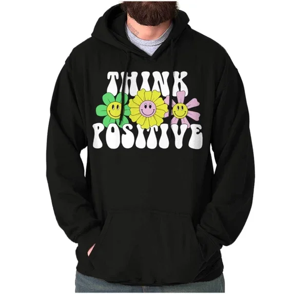 DOPASHIRT Motivational Saying Think Positive Quote Hoodie Outdoor ...