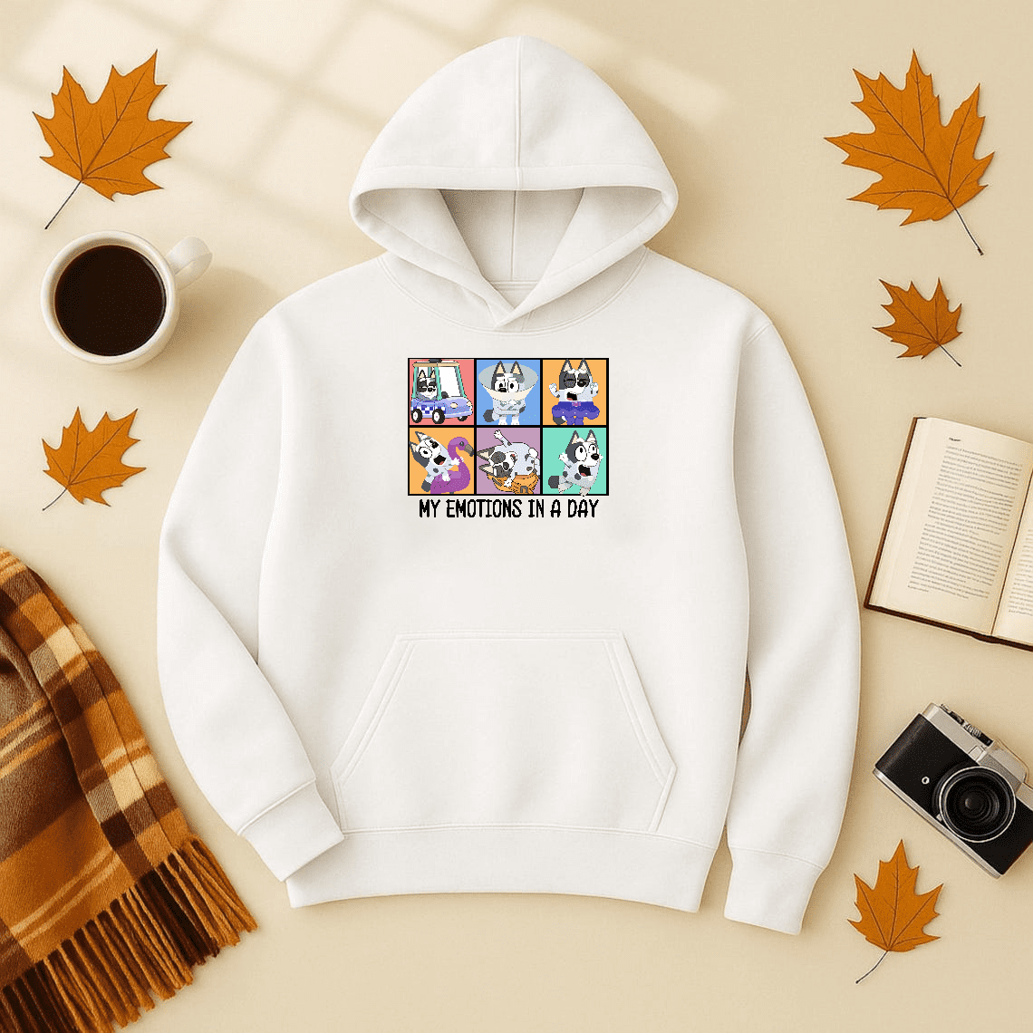 DOPASHIRT My Emotions In A Day Hoodie, Muffin, Bluey Design Hoodie ...