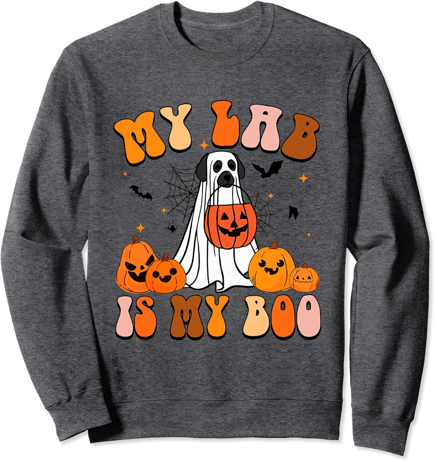 DOPASHIRT My Lab Is My Boo Dog Ghost Dog Hal.Low.Een Retro Labrador ...