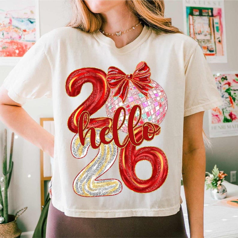 DOPASHIRT New Year 2026 Disco Ball Shirt Black Gold Party Design Hello ...