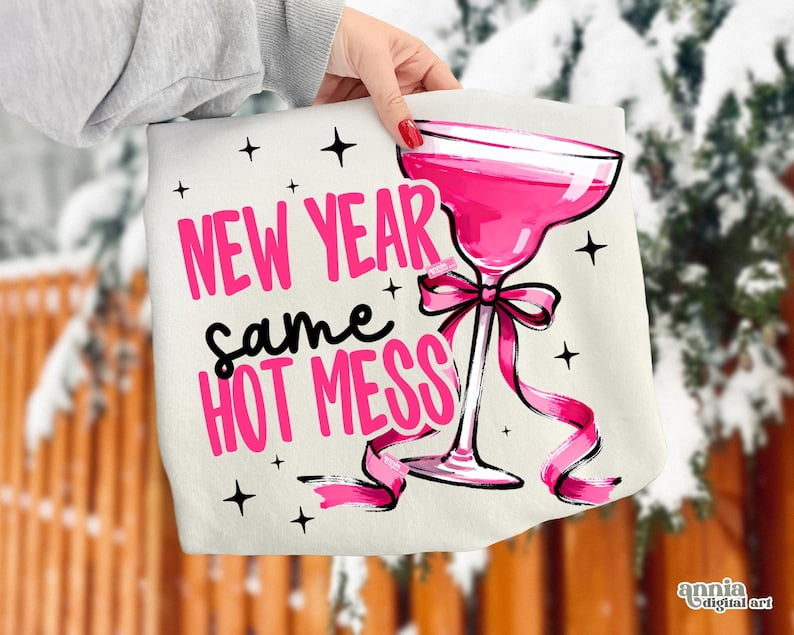 DOPASHIRT New Year Same Hot Mess Shirt Coquette Bow Party Theme 2026 ...