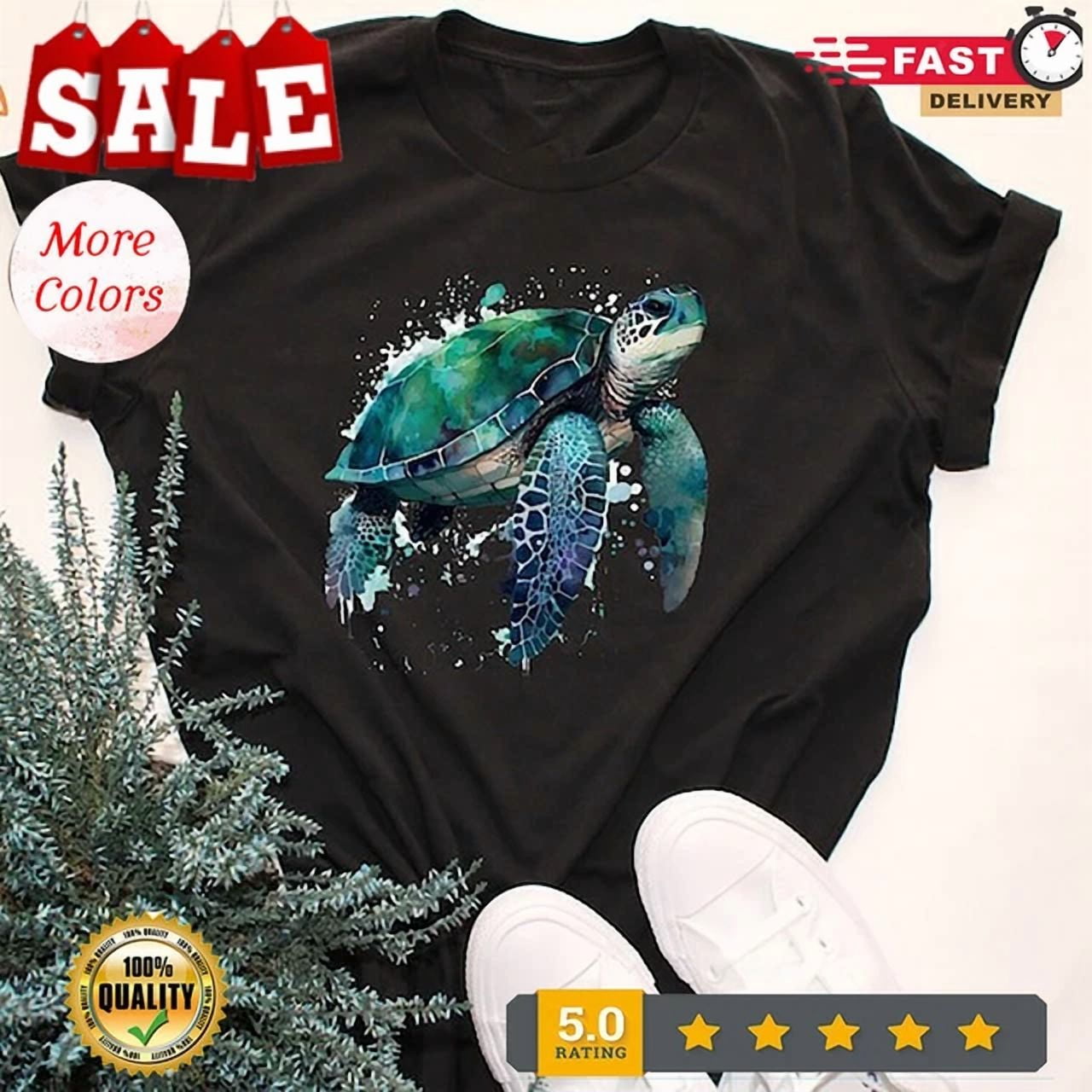DOPASHIRT Ocean-Inspired Turtle Tee, Eco-Friendly Sea Turtle Apparel ...