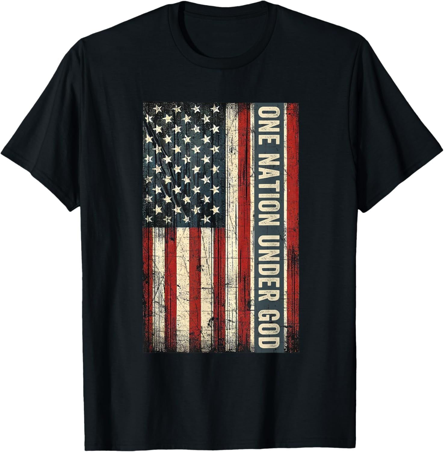 DOPASHIRT One Nation Under God 4Th Of July American Flag Christian T ...