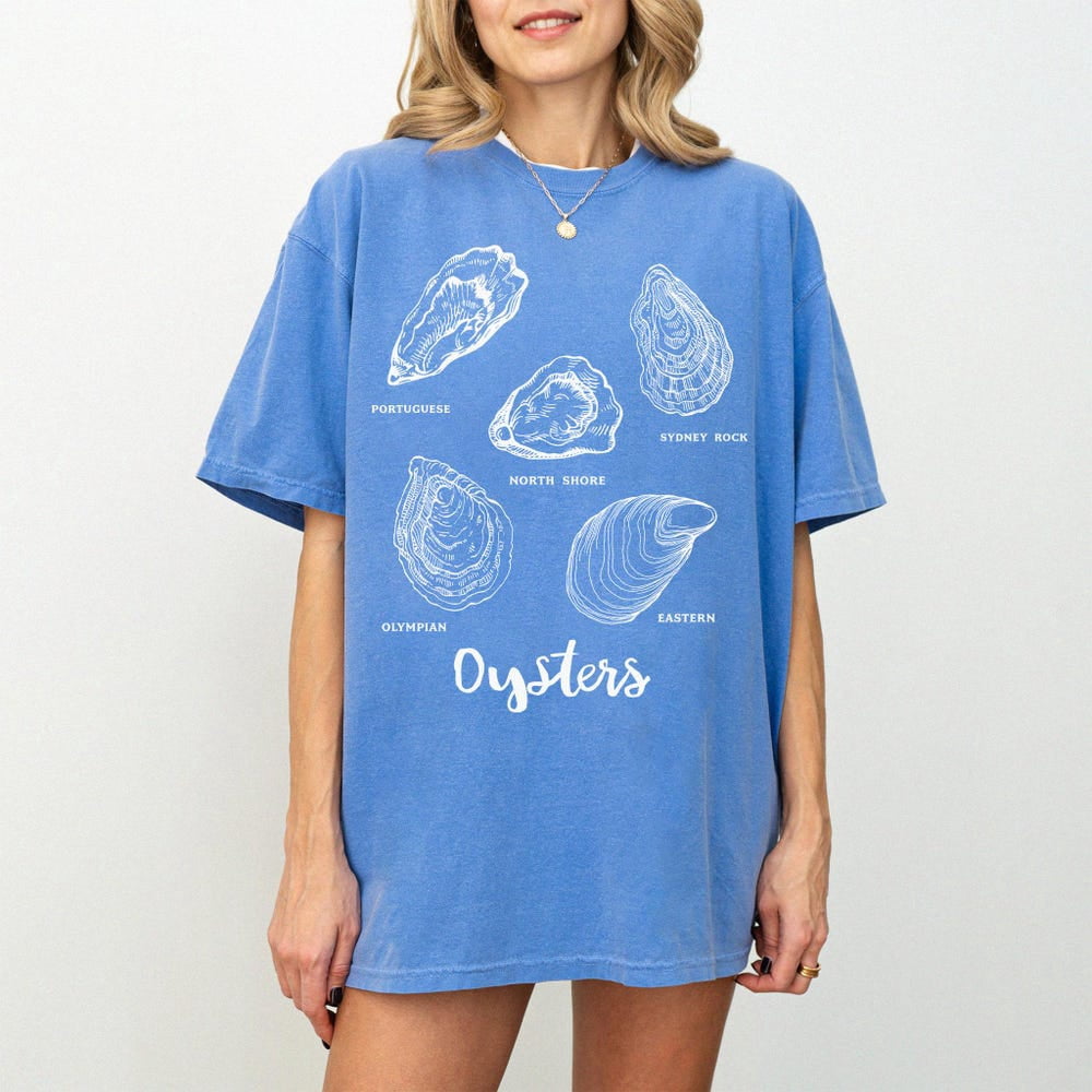 DOPASHIRT Oyster Chart Shirt, Coastal Summer Graphic Tee, Beach Day ...