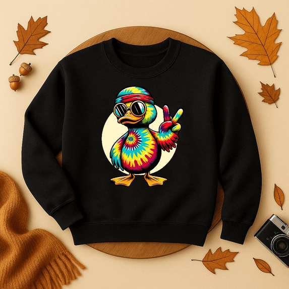 DOPASHIRT Peace Sign Tie Dye Duck Duck Hippie Costumes Sweatshirt ...
