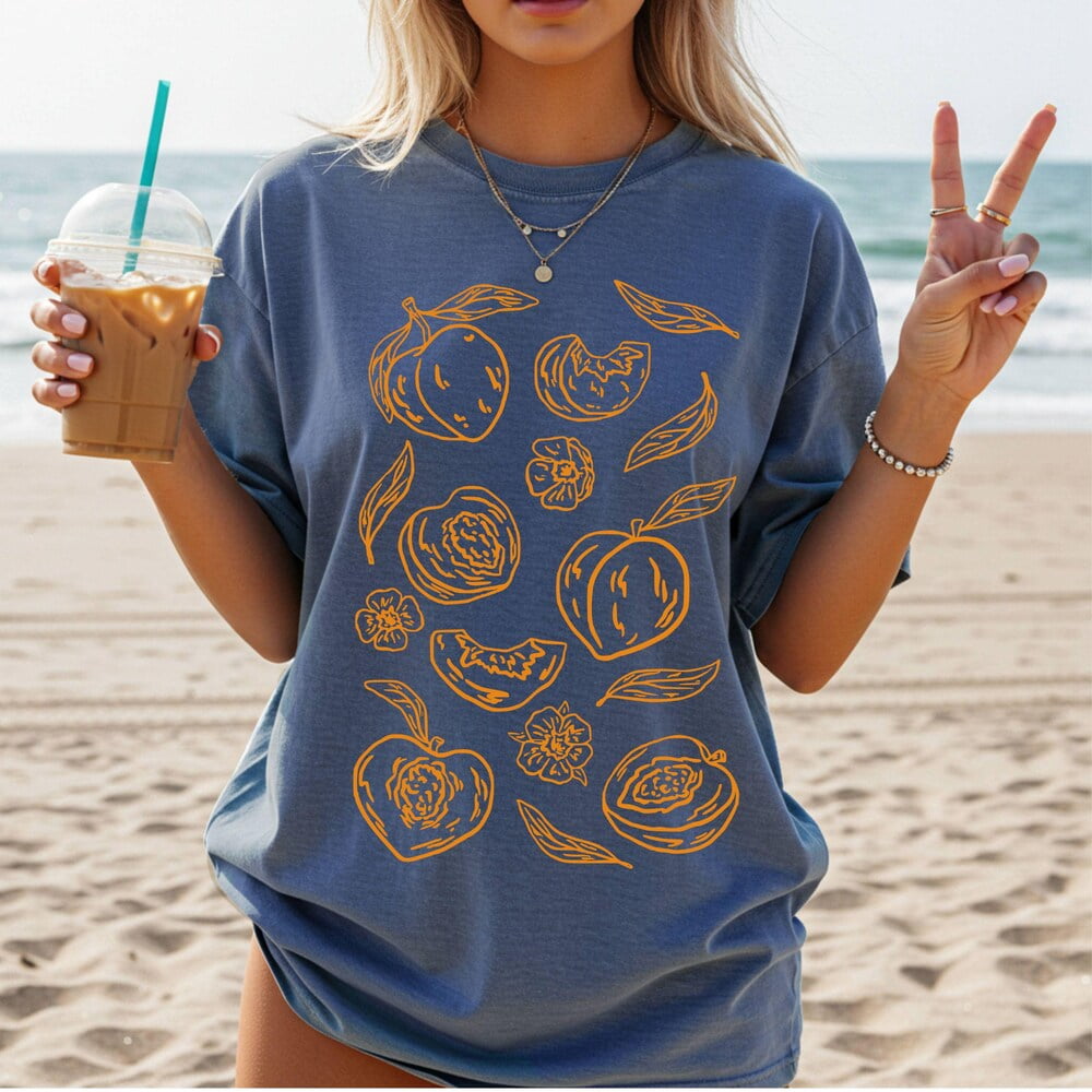 DOPASHIRT Peaches Graphic Tee, Trendy Peach Shirt, Fresh Fruit Tee ...