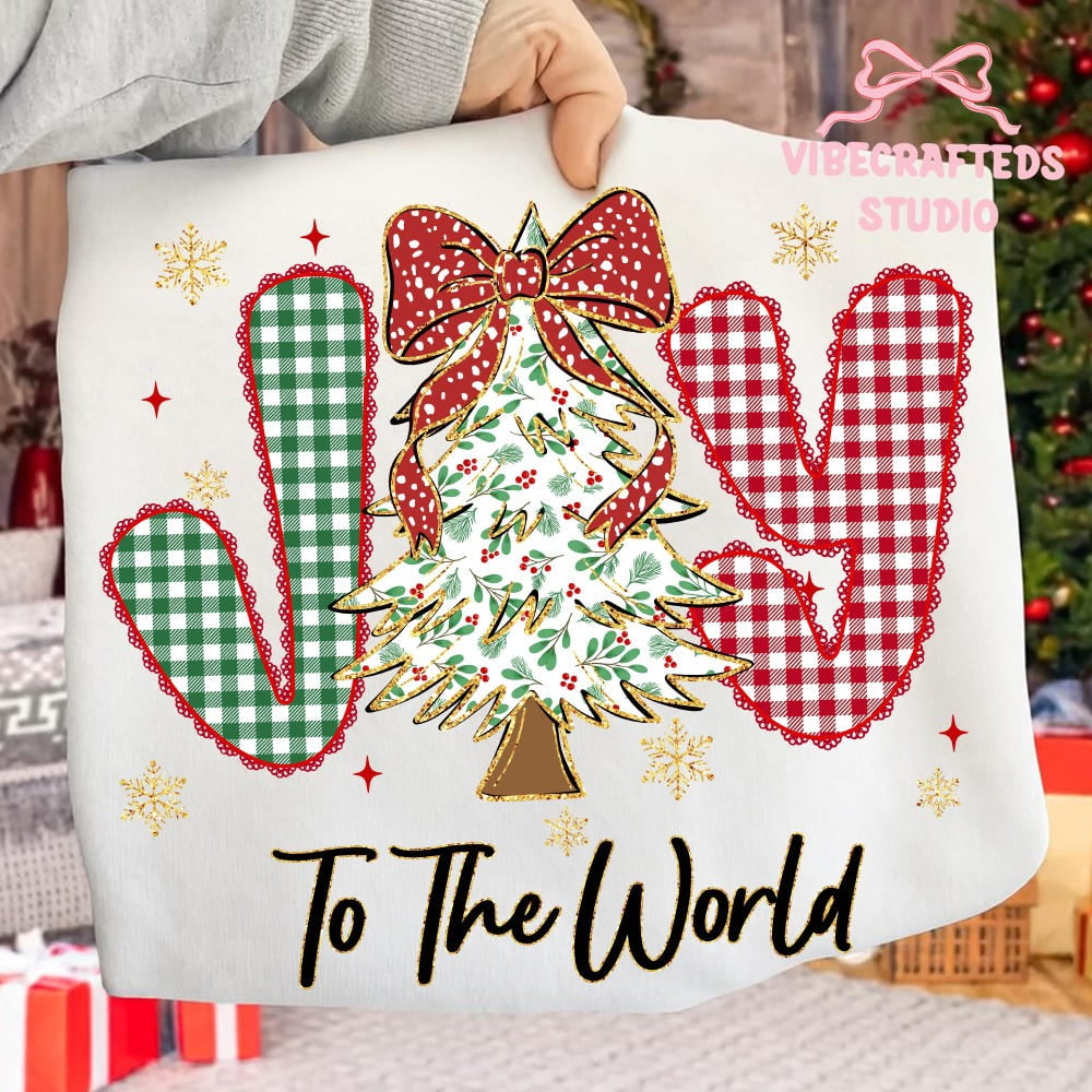 DOPASHIRT Plaid Joy To The World Noel Coquette Lace Doodle Festive ...