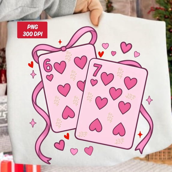 DOPASHIRT Playing Cards Six Seven Love 67 Coquette Girly Number Graphic ...