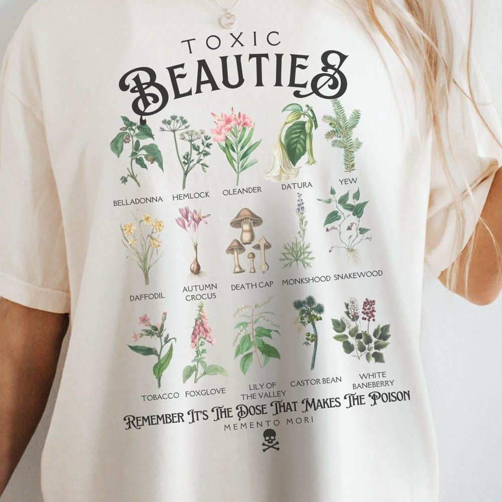 DOPASHIRT Poisonous Plants Toxic Beauties Dark Academia Skull ...