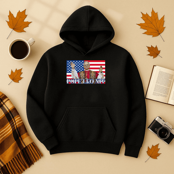 DOPASHIRT Pope Leo Xiv New Pope First American Pope Flag Provost Hoodie ...
