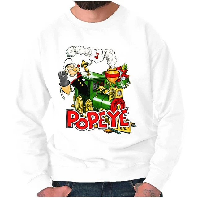 DOPASHIRT Popeye The Sailor Man Vintage Train Cartoon Sweatshirt Trendy ...