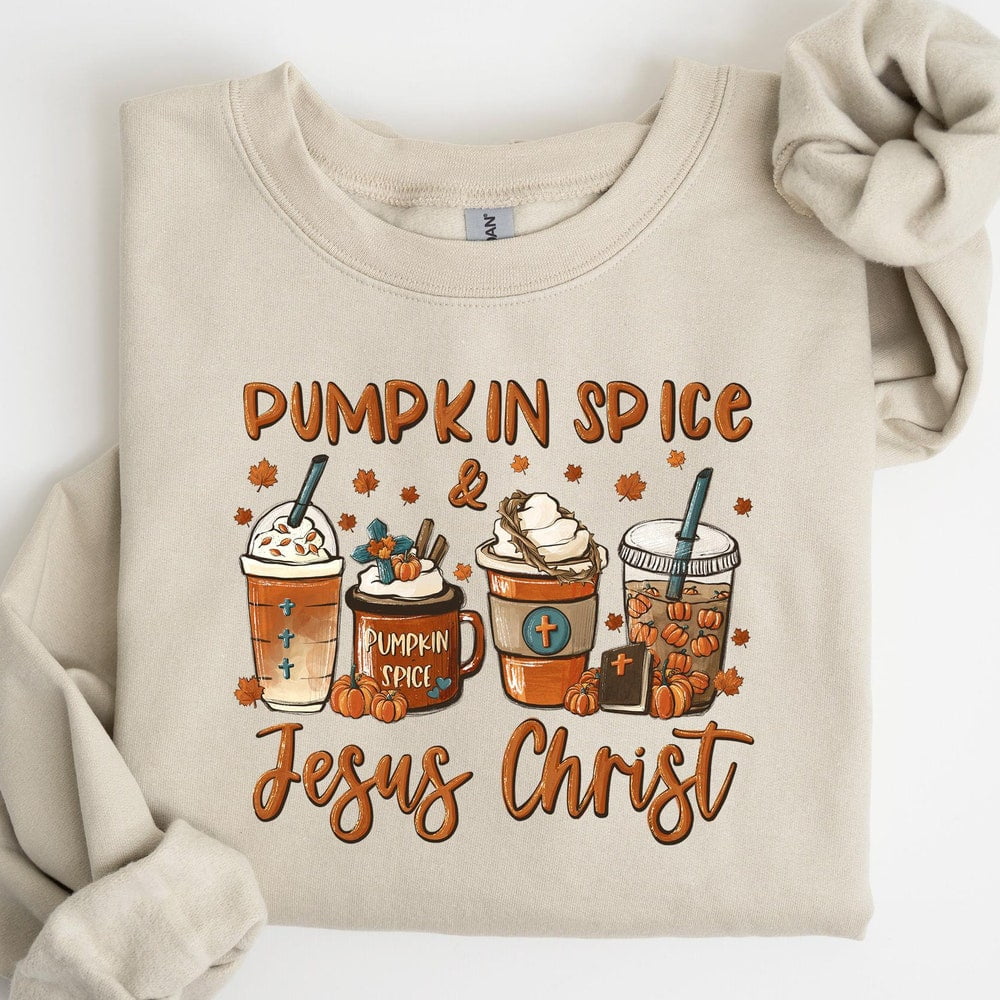 DOPASHIRT Pumpkin Spice Jesus Christ Sweatshirt, Pumpkin Sweater, Bible ...
