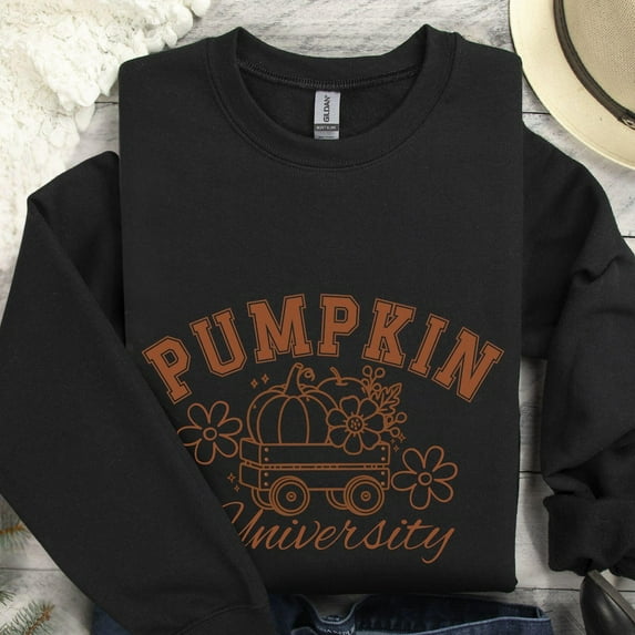DOPASHIRT Pumpkin University Sweatshirt, Fall Collegiate Crewneck, Cozy ...