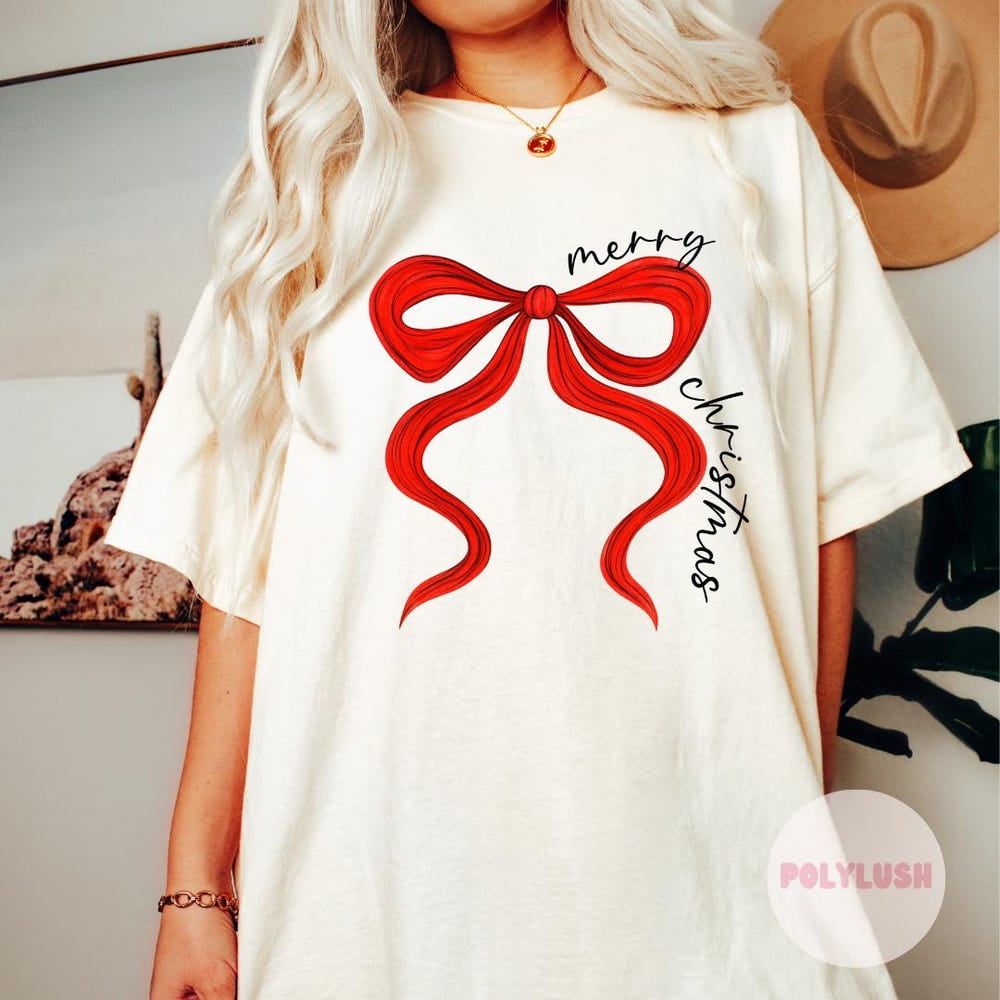 DOPASHIRT Red Bow Merry Noel Transfer, Ready To Press, Heat Transfer ...