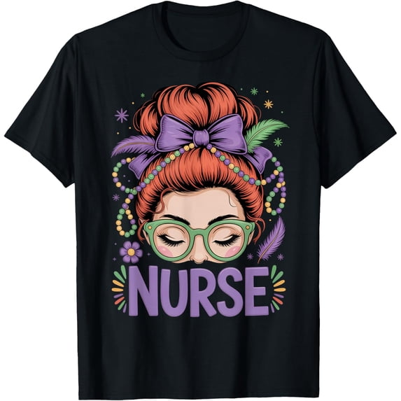 DOPASHIRT Redhead Nurse Mardi Gras Nursing Student Rn Lpn Cna Hha Np T ...