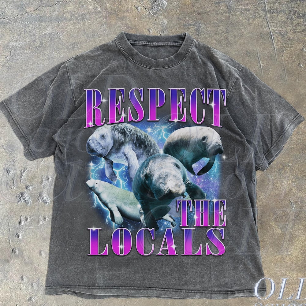 DOPASHIRT Respect The Locals Vintage 90S Manatee Tshirt, Retro Manatee ...