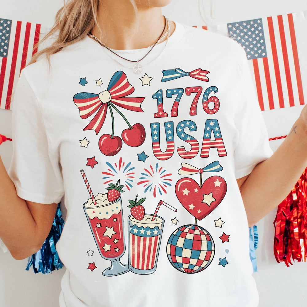 DOPASHIRT Retro Grunge USA Coquette Shirt, America Brushstroke Shirt ...