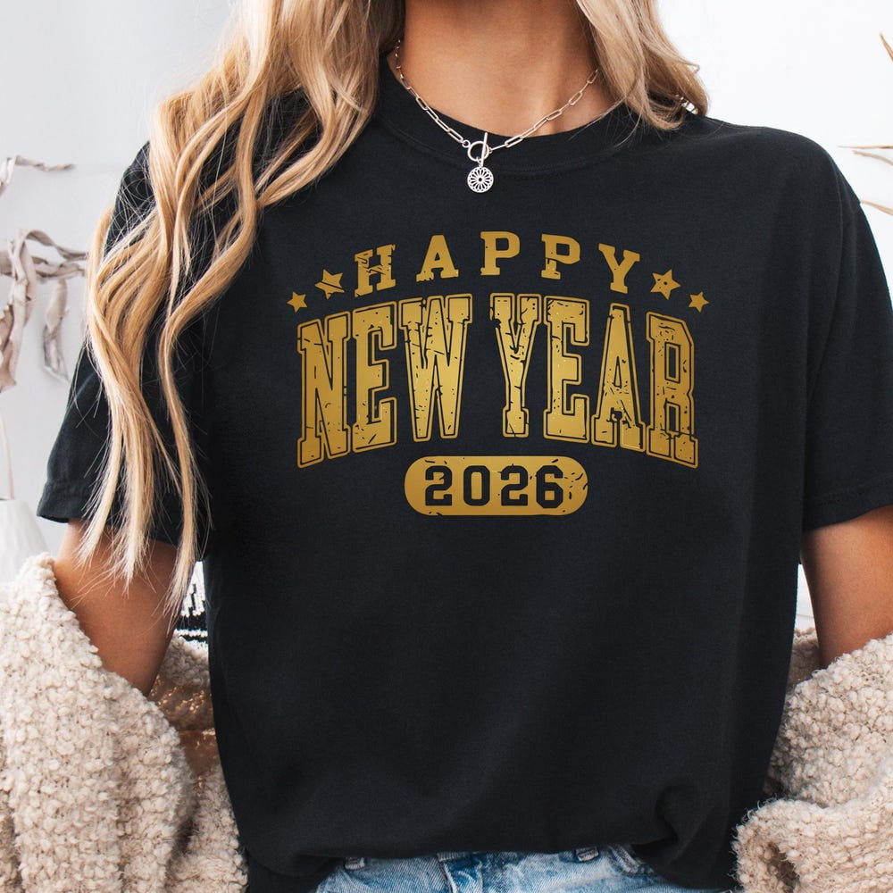 DOPASHIRT Retro Happy New Year 2026 Shirt Hello 2026 Party Gift Festive ...