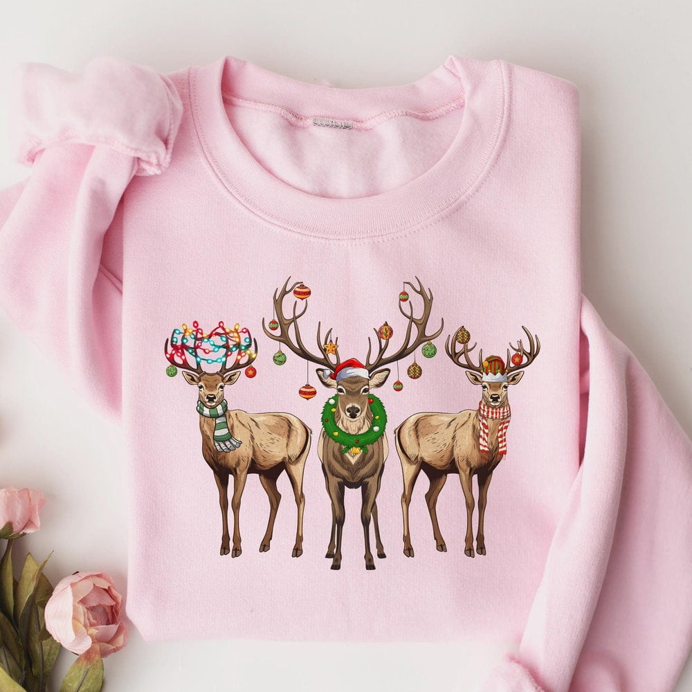 DOPASHIRT Retro Reindeer Pink Chri.Stm.As Sweatshirt Gift For Her ...