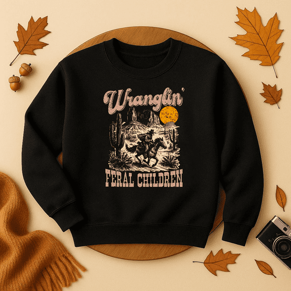 DOPASHIRT Retro Wranglin' Feral Children Animal 90S Western Graphic ...