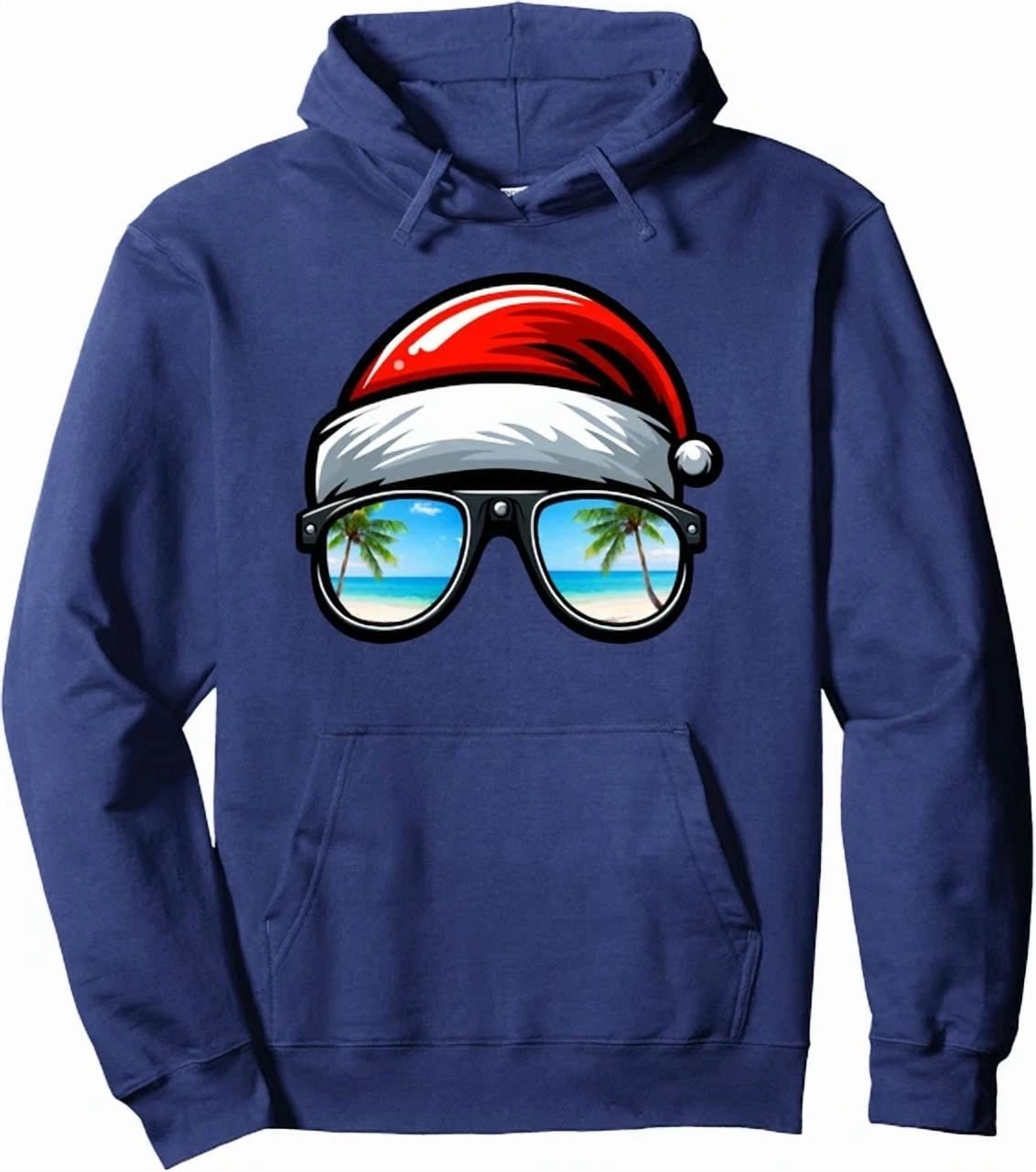 DOPASHIRT San.Ta Claus Hat Sunglasses Beach Chri.Stm.As In July Hoodie ...