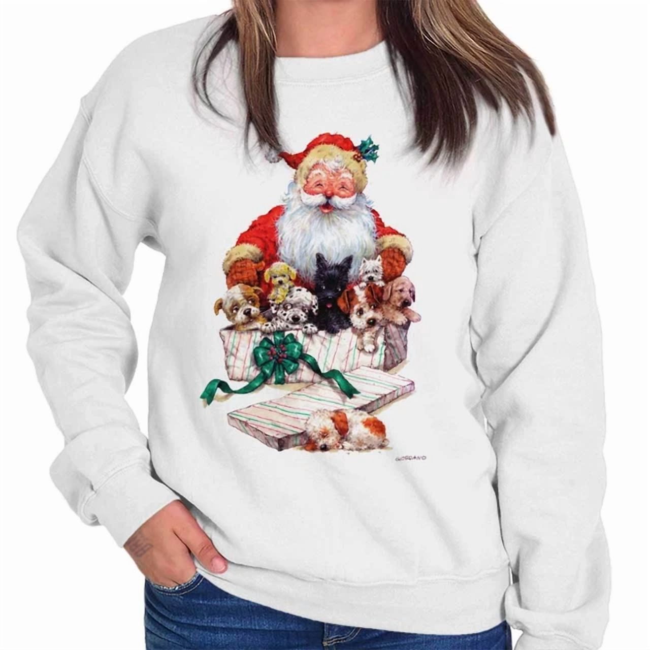 DOPASHIRT San.Ta Claus Puppy Xmas Dog Xmas Gift Crew Sweatshirt Trendy ...