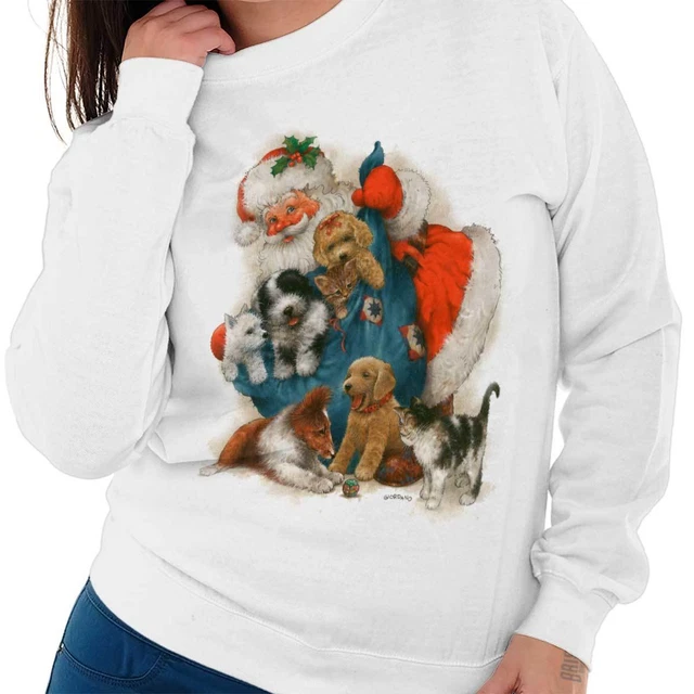DOPASHIRT San.Ta Claus Xmas Dog Puppy Parent Xmas Crew Sweatshirt ...