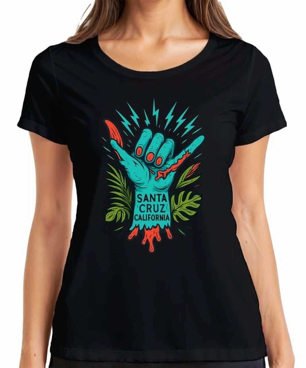 DOPASHIRT San.Ta Cruz California Shaka Zombie Hand Tropical Vintage ...