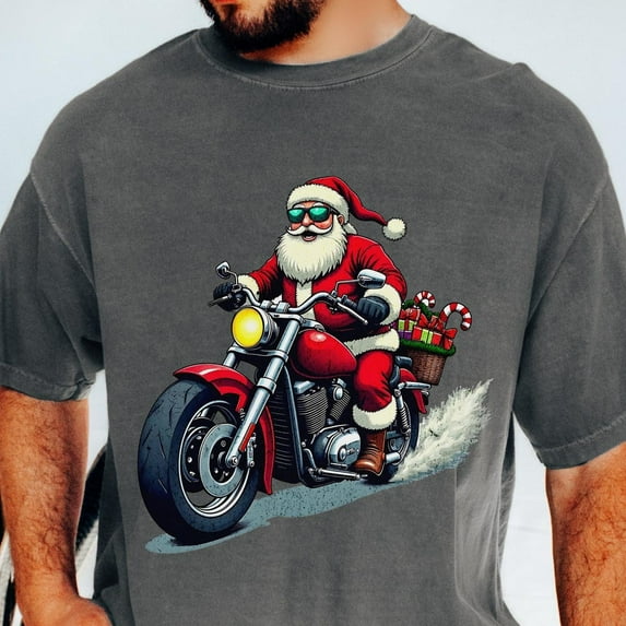 DOPASHIRT San.Ta Motorcycle Shirt Chri.Stm.As Biker Tee Funny Holiday ...