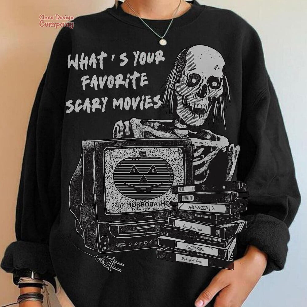 DOPASHIRT What'S Your Scary Movies Shirt, Spooky Skeleton Horror Shirt ...