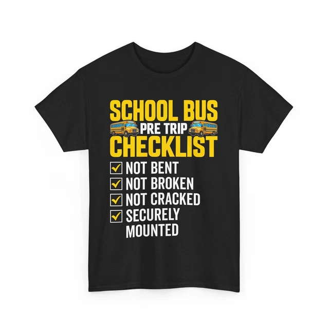 DOPASHIRT School Bus Pretrip Checklist T-Shirt, Wander, Travel & Make ...
