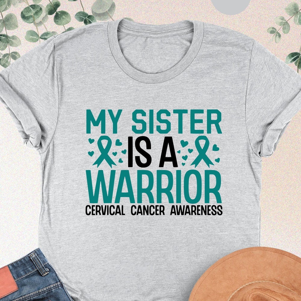 DOPASHIRT Sister Of A Warrior Shirt, Cervical Cancer Awareness Shirt ...