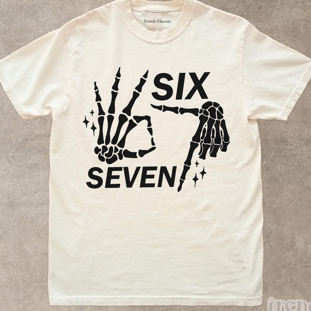 DOPASHIRT Six Seven 6 7 Funny Skeleton Hands Shirt, Funny Hal.Low.Een ...