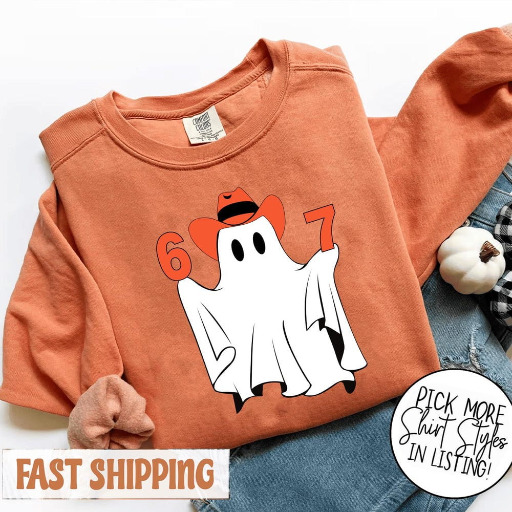 DOPASHIRT Six Seven Hal.Low.Een Sweatshirt, Ghost 67 Sweatshirt, Funny ...