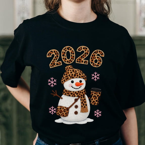 DOPASHIRT Snowman New Year 2026 Shirt Leo.Pard Print Winter Party ...
