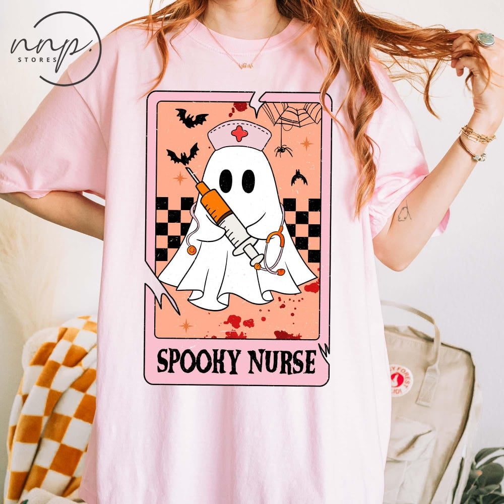 DOPASHIRT Sp00Ky Nurse Hal.Low.Een Tarot Card Style Shirt, Hal.Low.Een ...