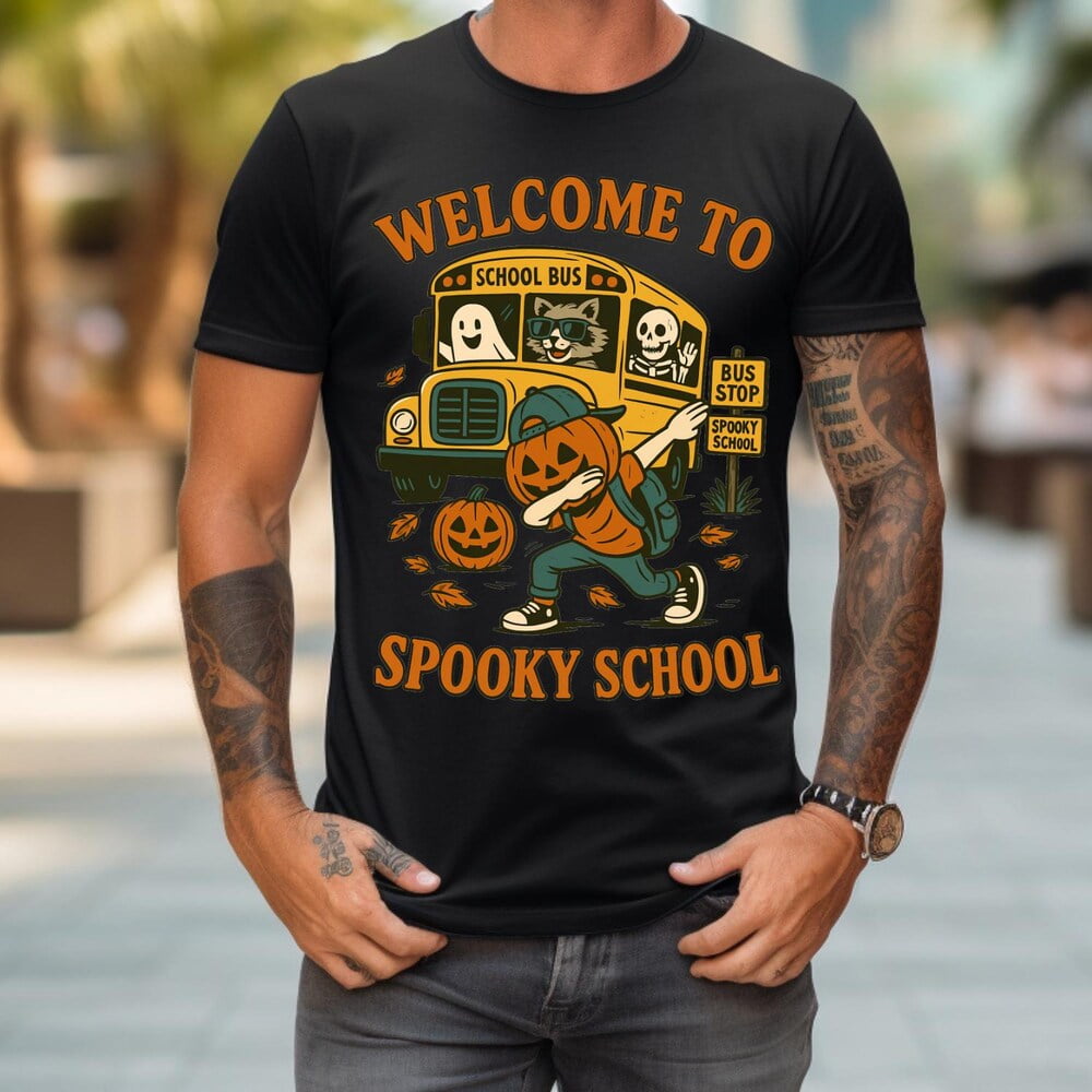 DOPASHIRT Spooky School Hal.Low.Een Shirt Funny Back To School Pumpkin ...