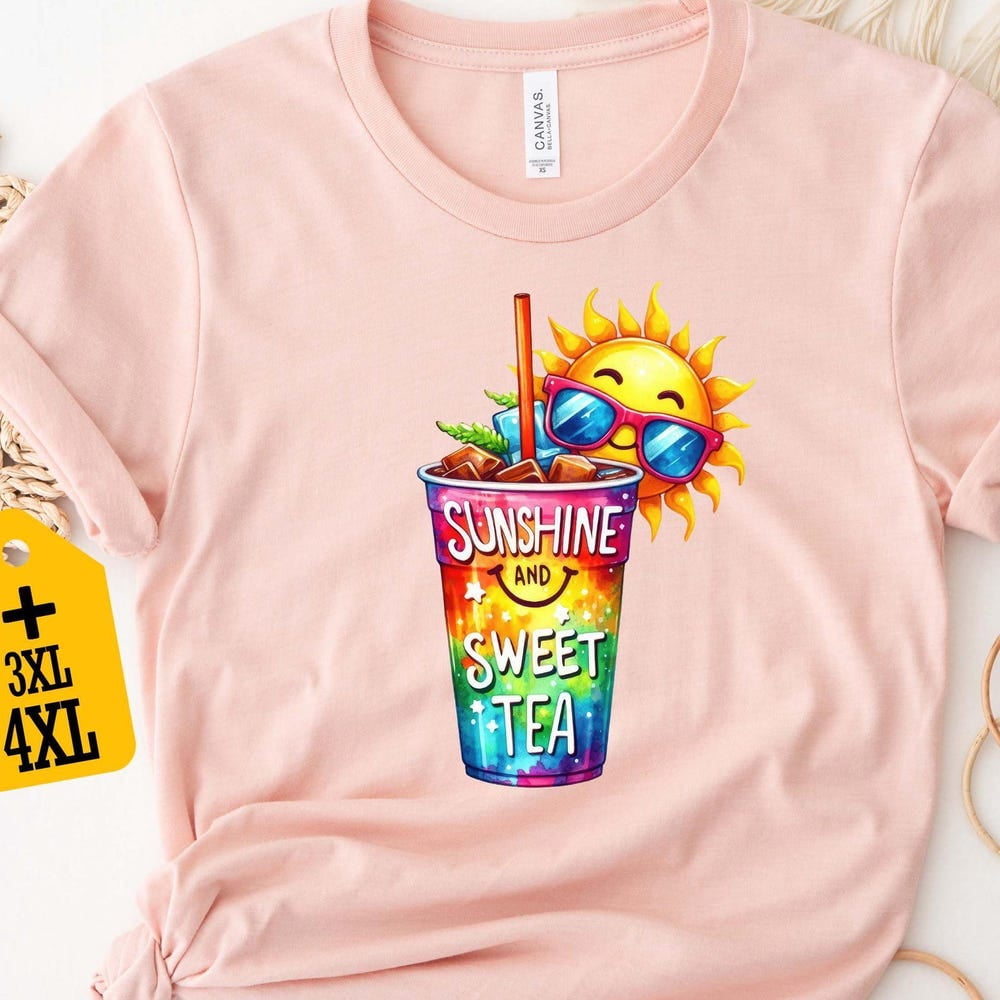 DOPASHIRT Sunshine And Sweet Tea Shirt, Summer Sun Graphic Shirt ...