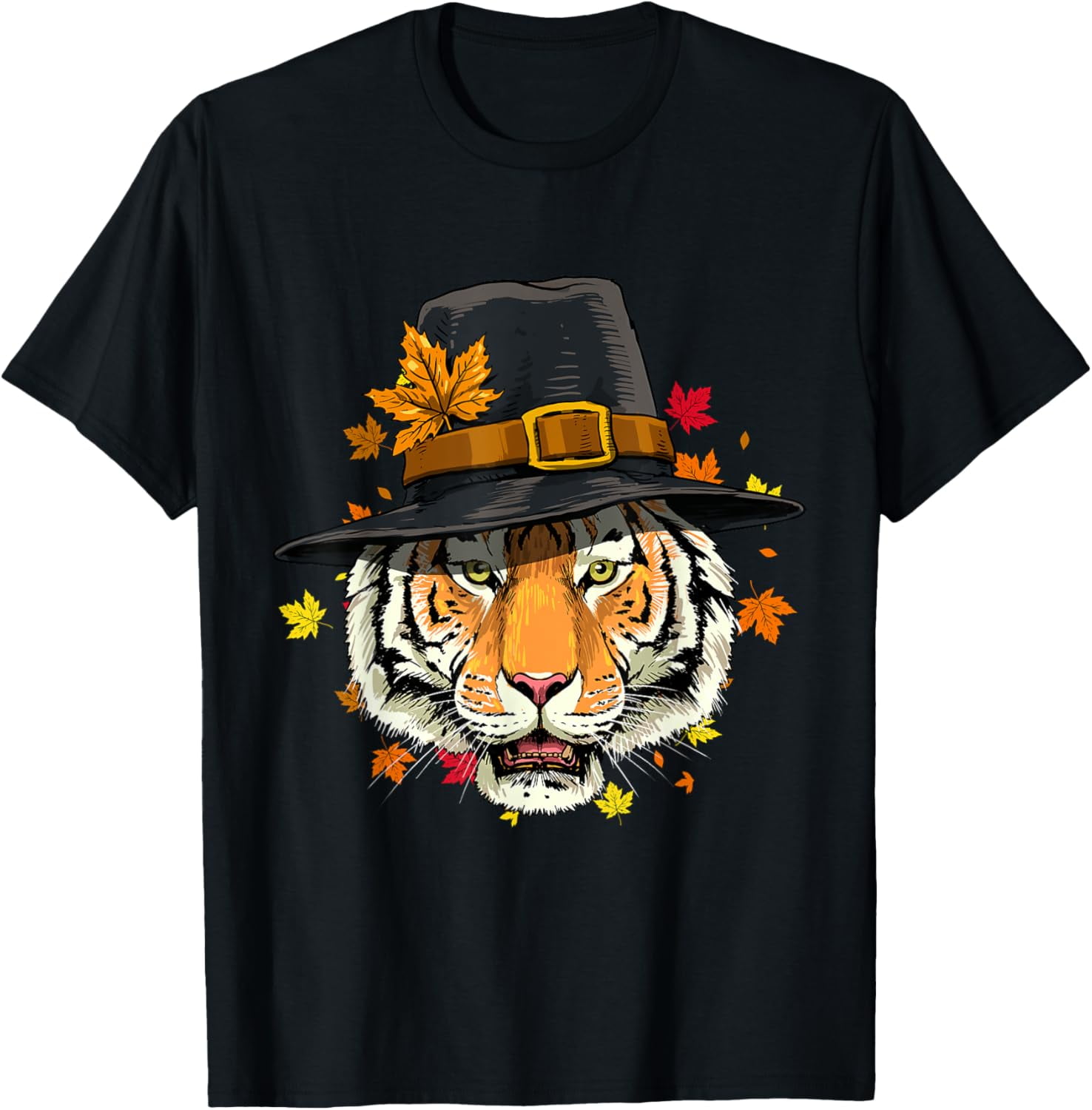 DOPASHIRT Thanks.Giving Tiger Cat Pilgrim Turkey Day Autumn Tiger Lover ...