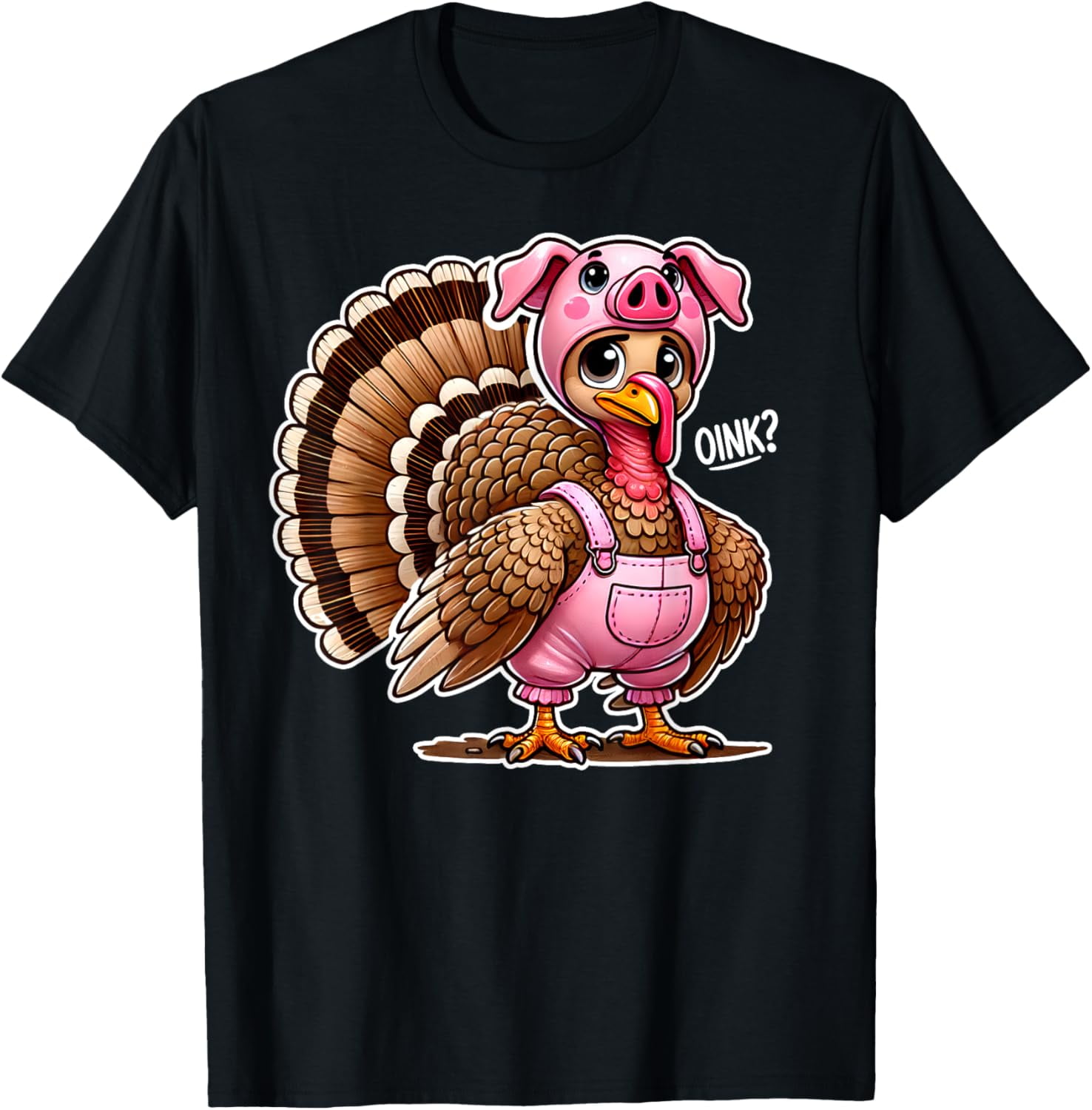 DOPASHIRT Thanks.Giving Turkey Disguised As Pig Funny Farm Animal T ...