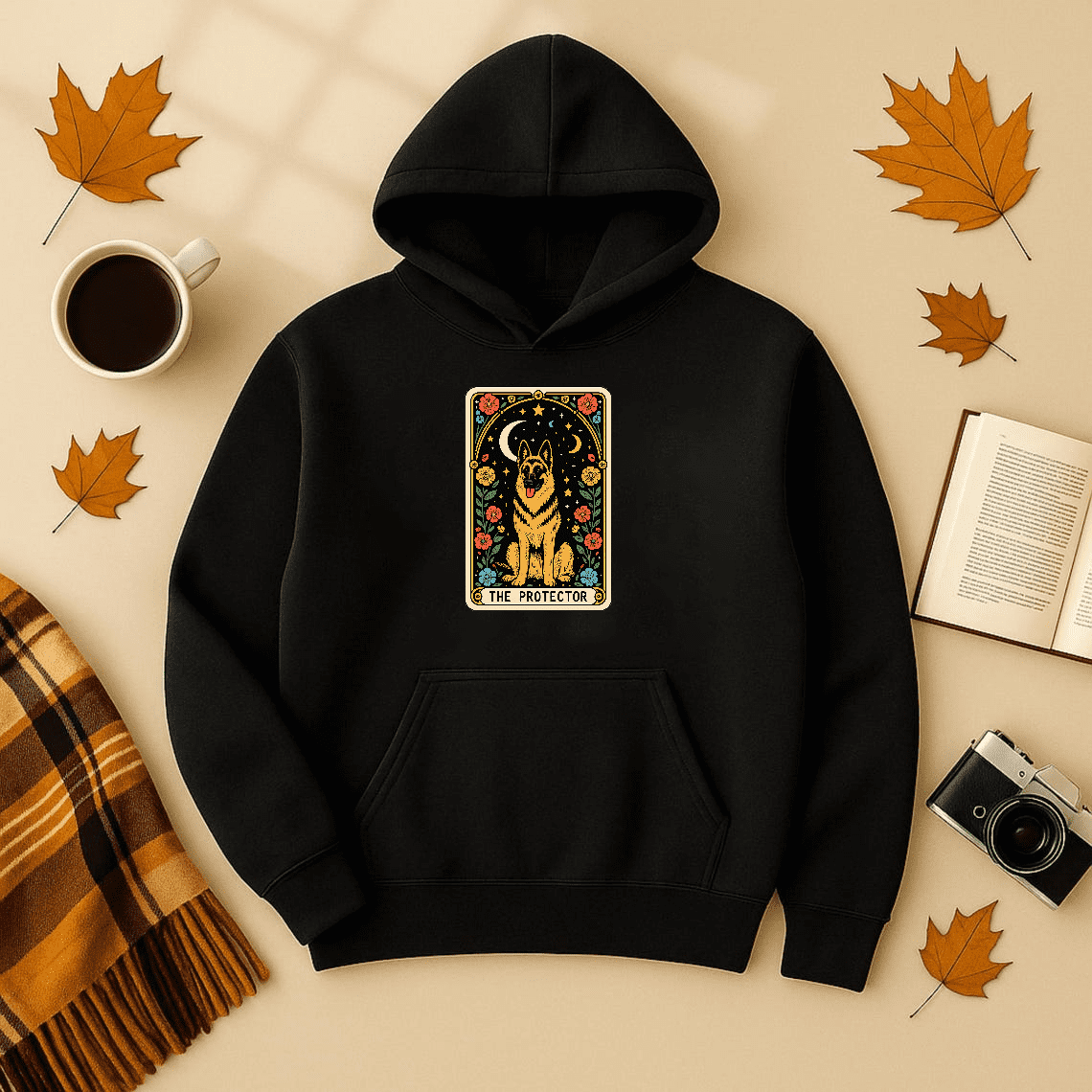 DOPASHIRT The German Shepherd Tarot Card Stars Moon Men Women Hoodie ...