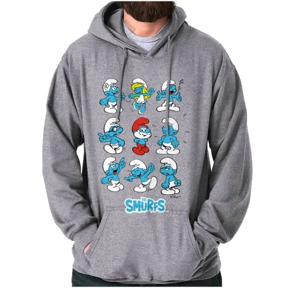 DOPASHIRT The Smurfs Squad Papa Smurfette 80S Cartoon Hoodie Outdoor ...