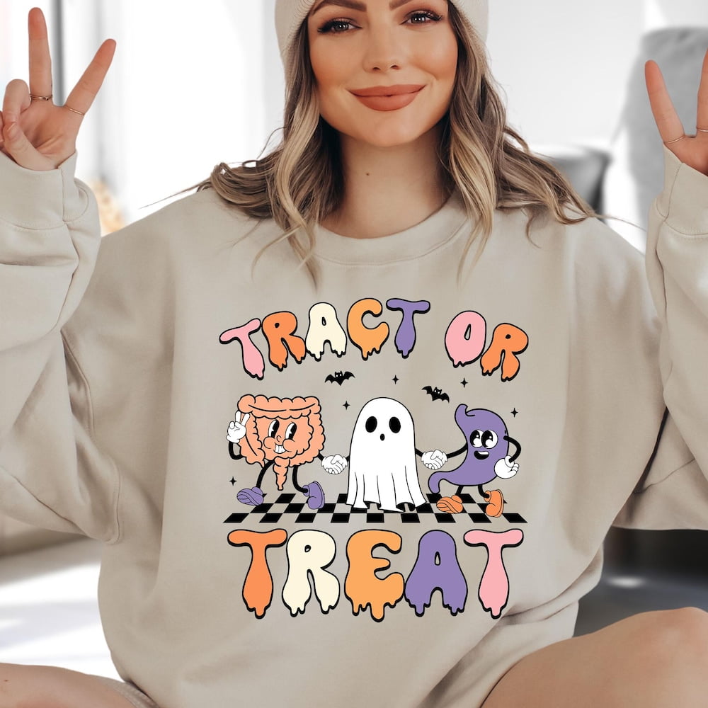 DOPASHIRT Tract Or Treat Sweatshirt, Nursing School Hal.Low.Een ...