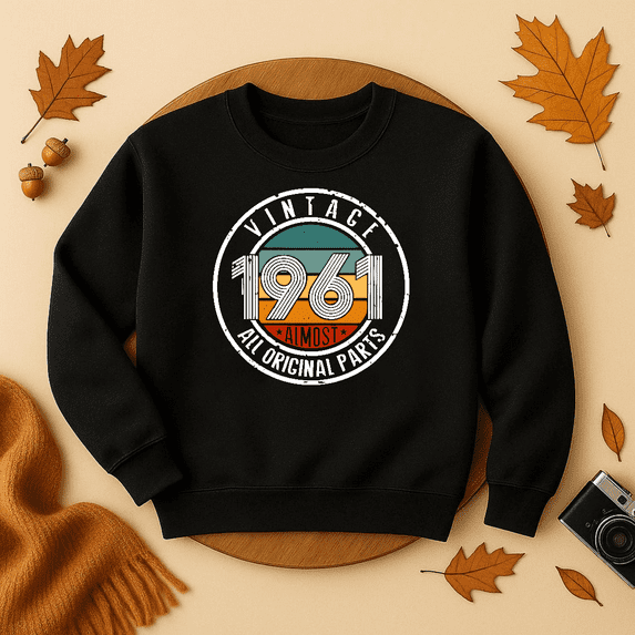 DOPASHIRT Vintage 1961 All Original Parts Sweatshirt, 64Rd Birthday ...
