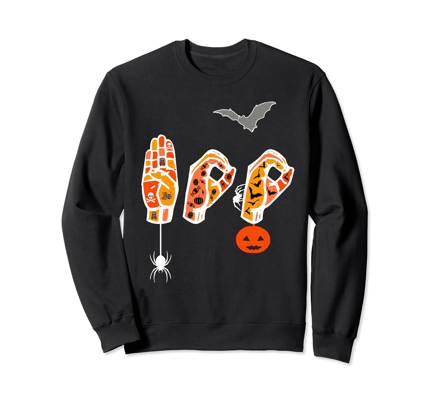 DOPASHIRT Vintage Boo Scary Creepy Colorful Deaf Asl Hal.Low.Een Tee ...